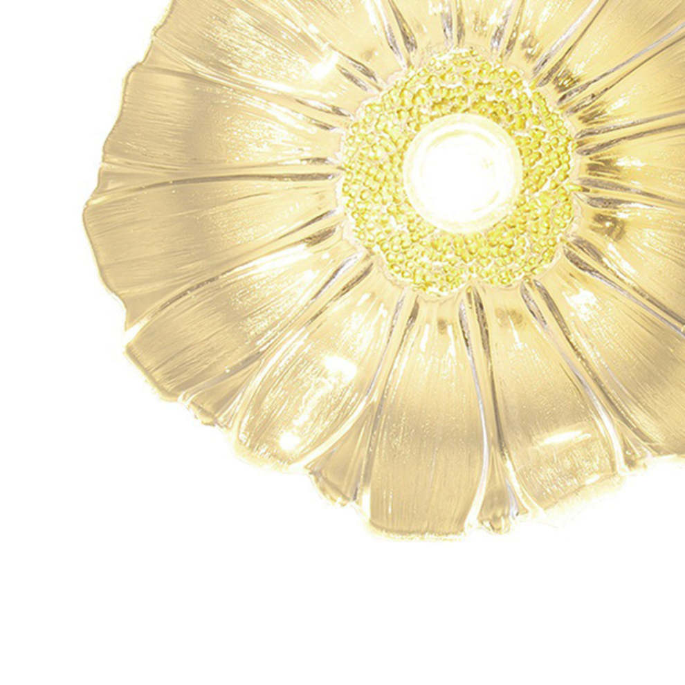 Art Deco Flower Glass Flush Mount Ceiling Light Clear/Green｜Las Sola