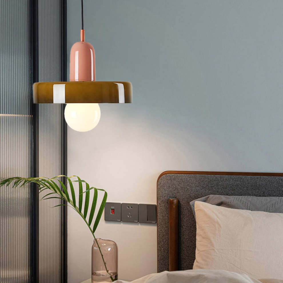 Morandi Vintage LED Glass Pendant Light, Multicolor