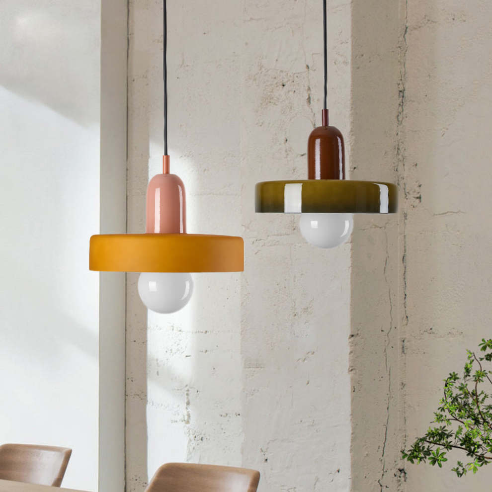 Morandi Vintage LED Glass Pendant Light, Multicolor