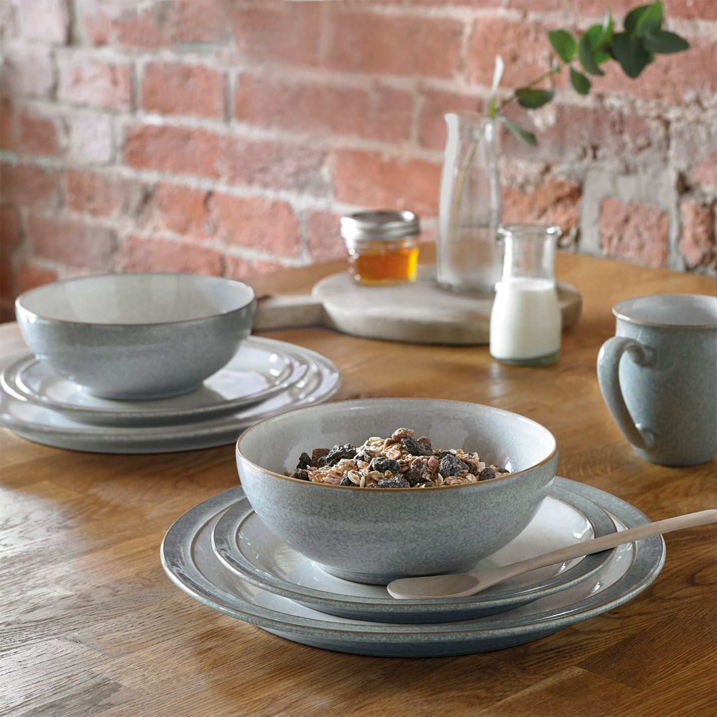 Elements Light Grey 12 Piece Dinner Set – Denby