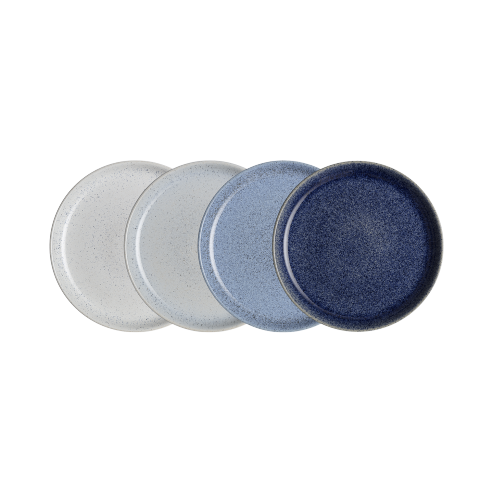 Studio Blue 4 Piece Coupe Dinner Plate Set – Denby