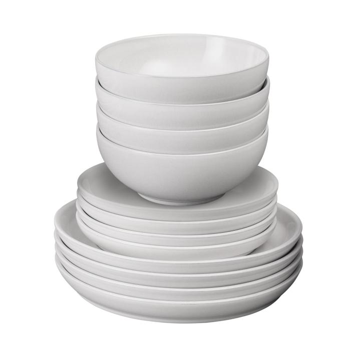 Elements Stone White 12 Piece Dinnerware Set – Denby