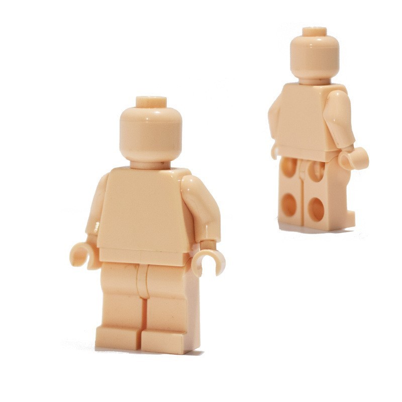 Plain-Colored Building Block Figures, Compatible With Universal Small-