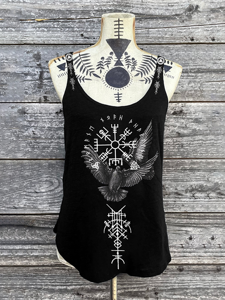 Tribal Bird Viking Totem Retro Tank Top – deeove