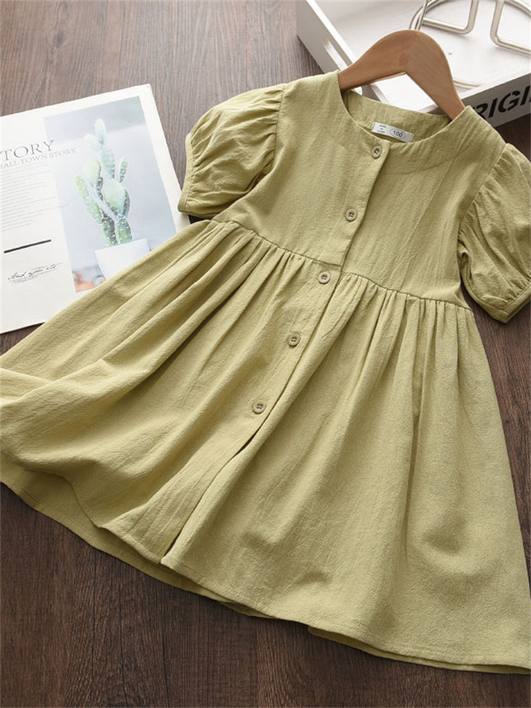 Kids Cottagecore Puff Sleeve Pleated Dress – deeove