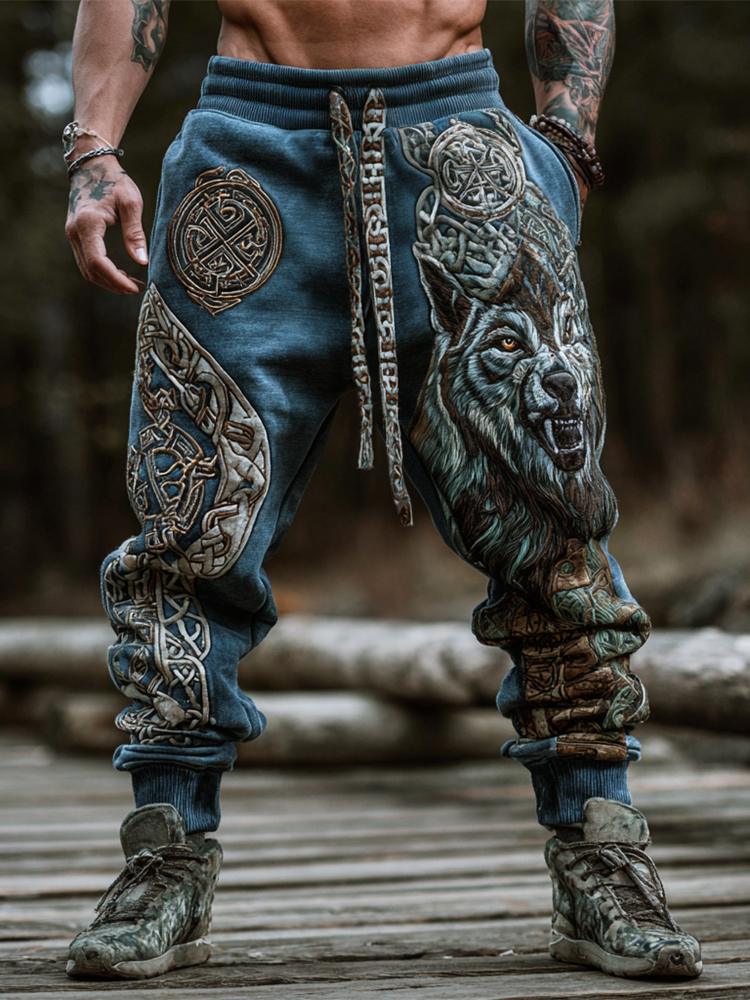 Viking Fenrir Wolf Totem Men's Casual Pants – deeove