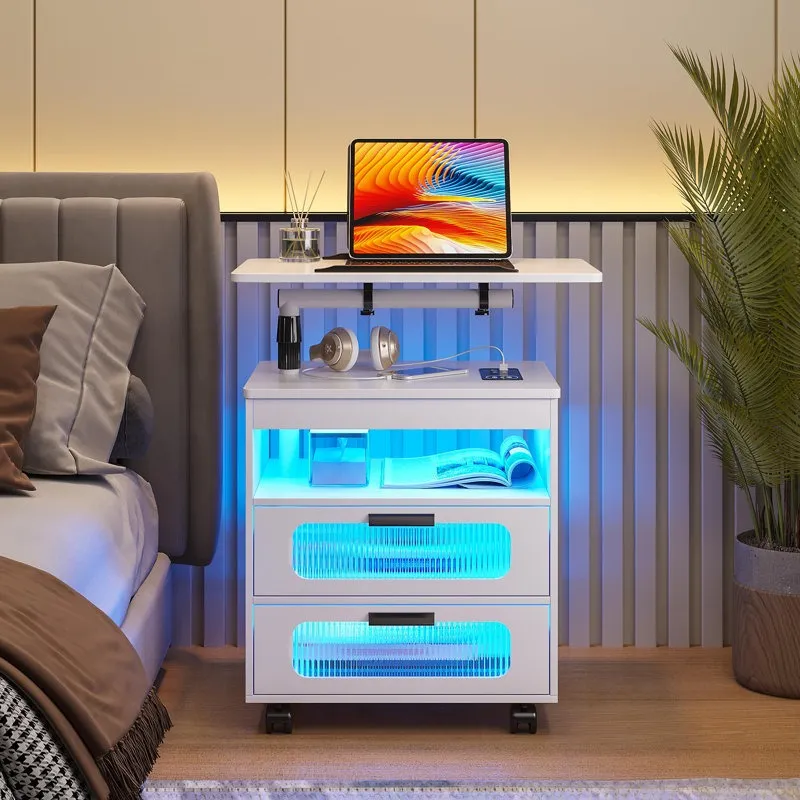 [Copy]💥Special Promotion💥Height Adjustable Nightstand With LED Lights