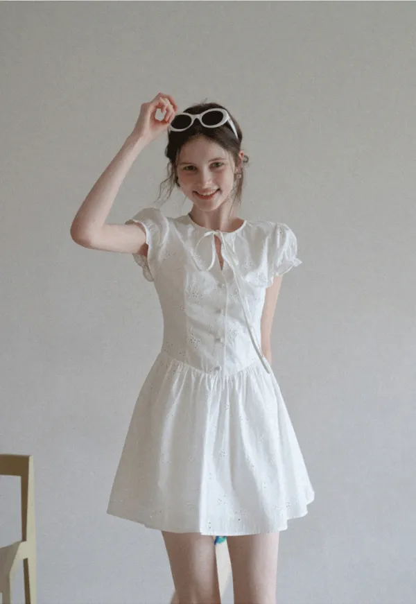 Women’s Sleeveless Eyelet Mini Dress – EGGKA