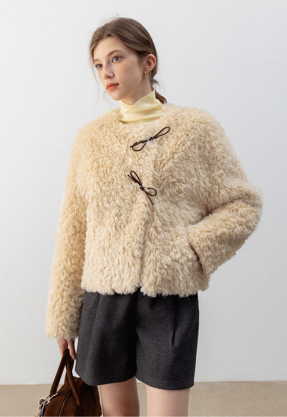 Women's Faux Fur Jacket with Toggle Closures – EGGKA