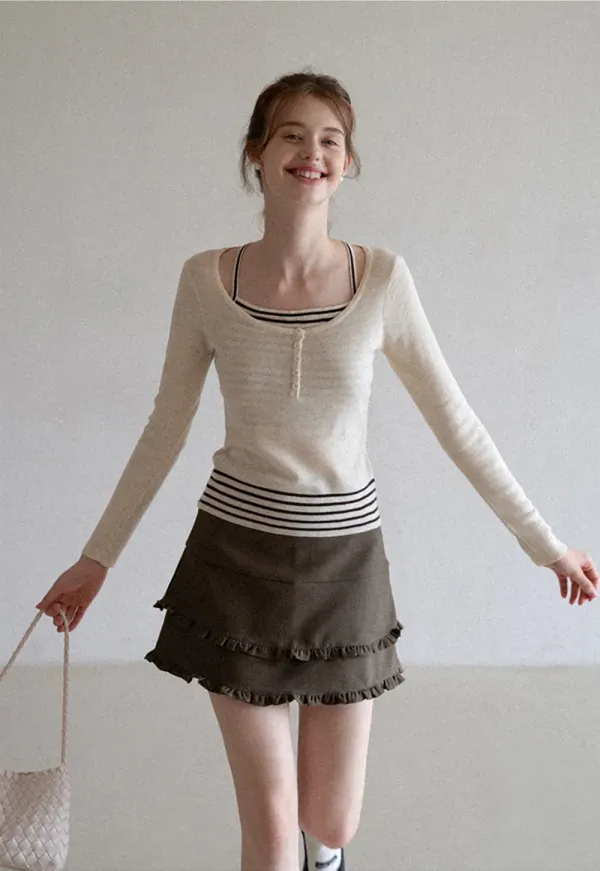 women's-knit-layered-long-sleeve-top – EGGKA
