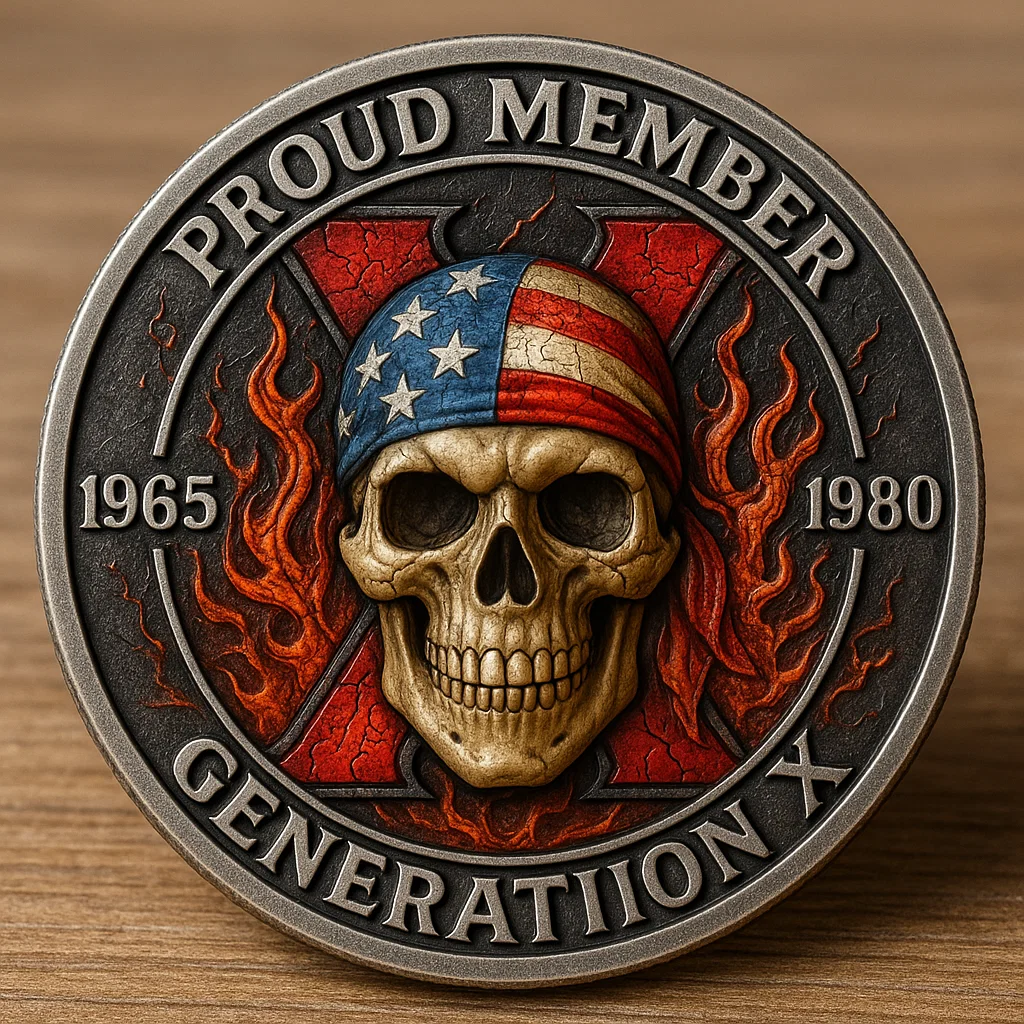 Proud Member Generation X Skull Commemorative Coin