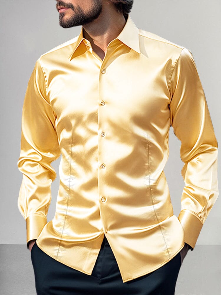 Shiny Satin Dress Shirt – kaittly
