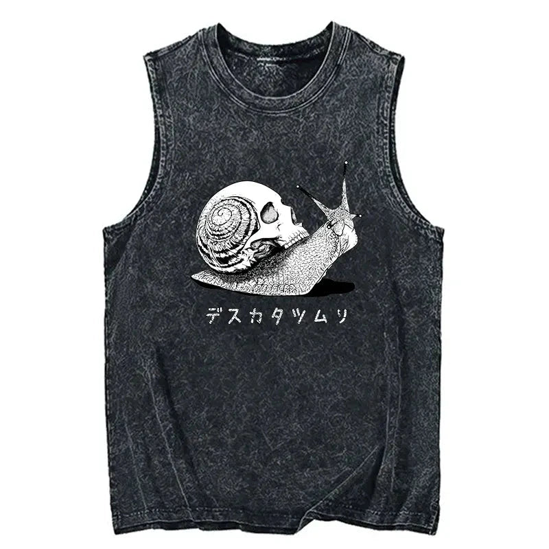 Tokyo-Zones Scary Snail Skull Shaped Snail Shell Japanese Washed Tank