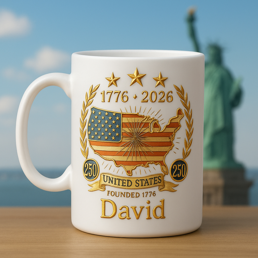 Custom USA 250th Anniversary Ceramic Mug