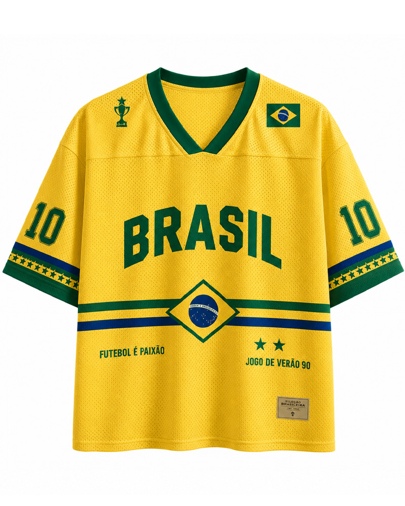 TheRetroTee Custom Brasil Cropped Soccer Mesh Jersey – MinoCustom
