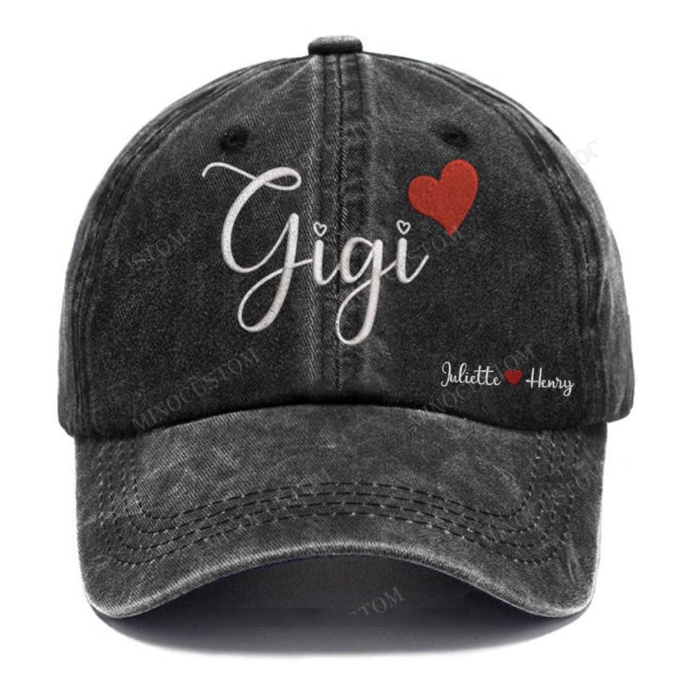 Custom Embroidered Gigi Trend 2024 Washed Cap – MinoCustom