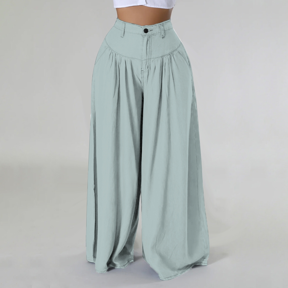 Light cyan Wide leg pants – MinoCustom