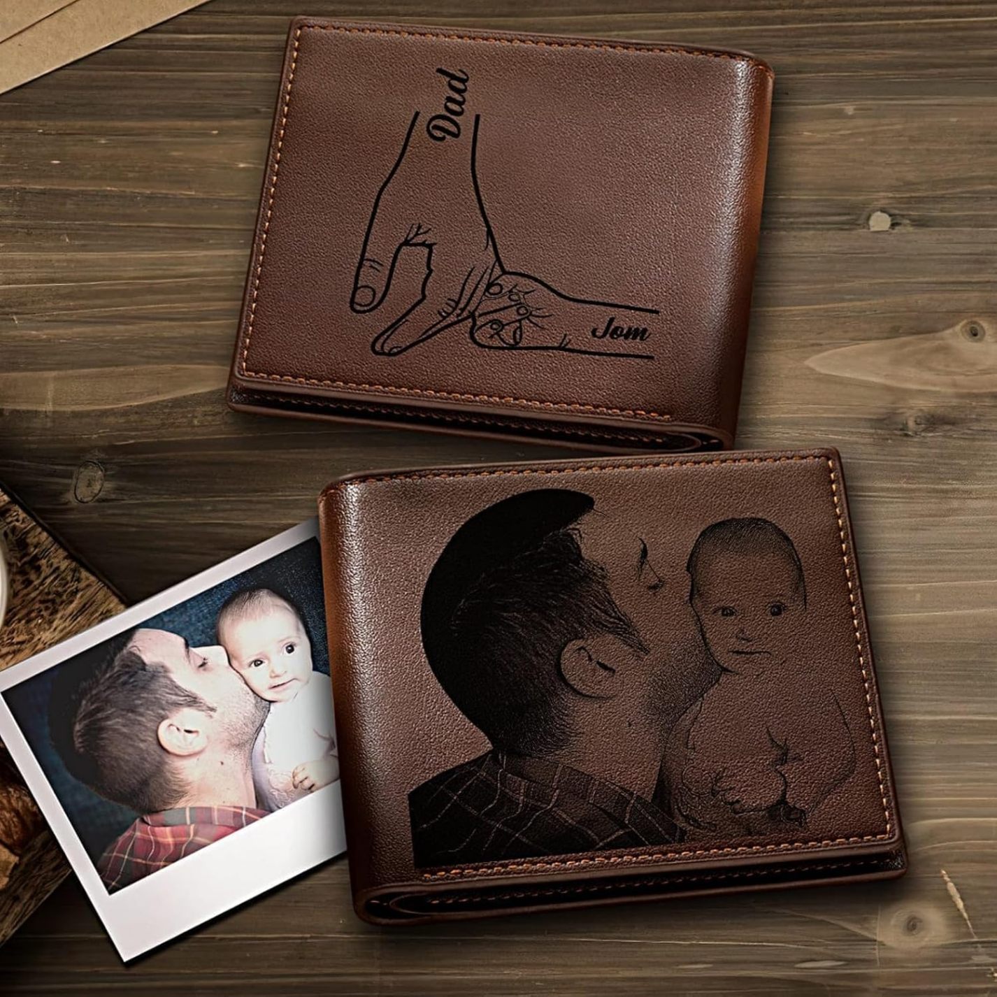 Custom Wallets for Men, Personalized Photo & Name Wallet for Men One F ...