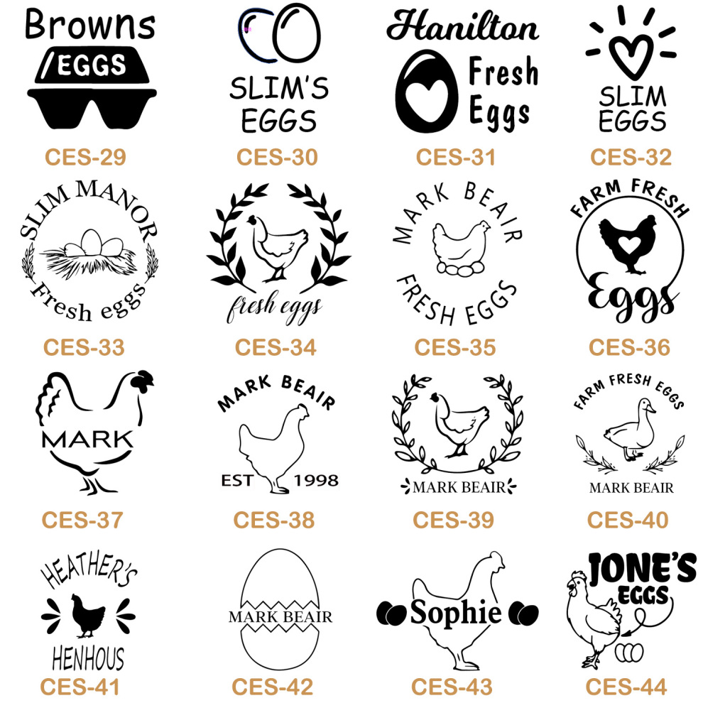 Custom Egg Stamp with Ink Pad – Personalized Farm Fresh Egg Stamp for ...