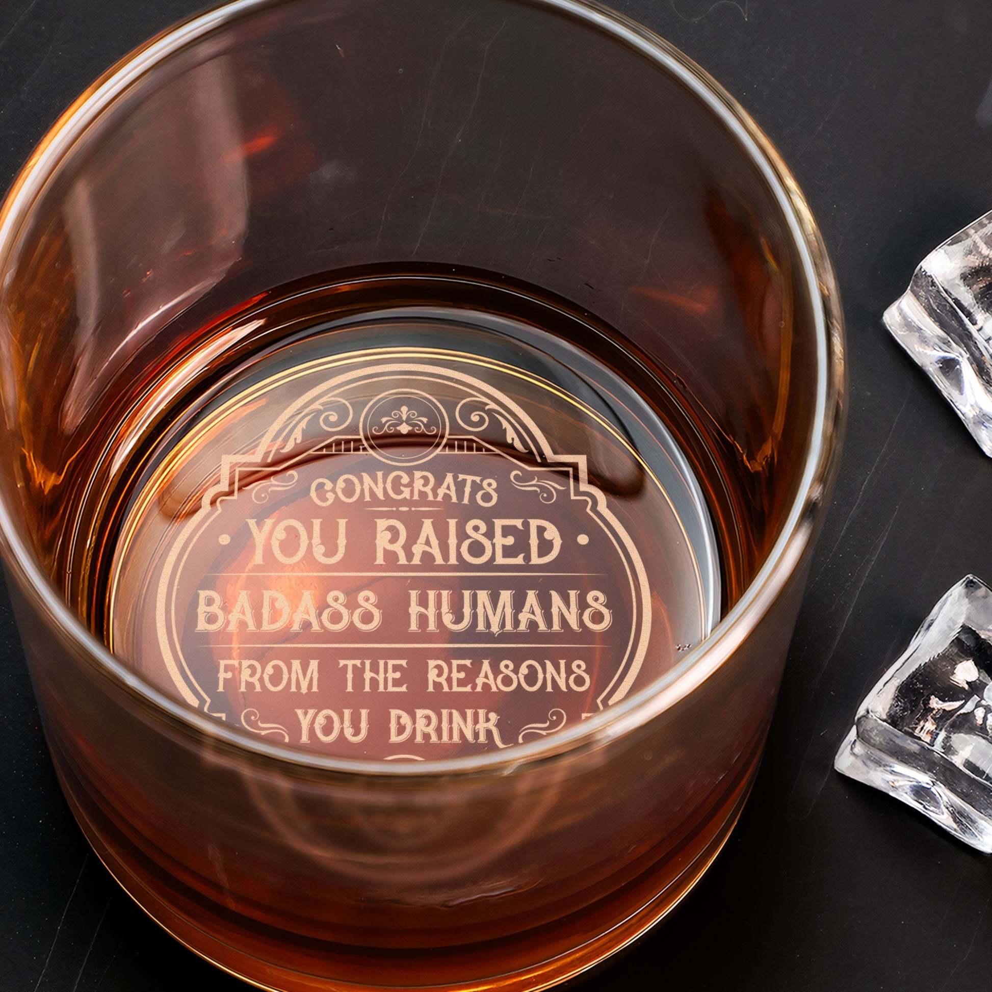 Congrats You Raised Badass Humans - Personalized Engraved Whiskey Glas ...