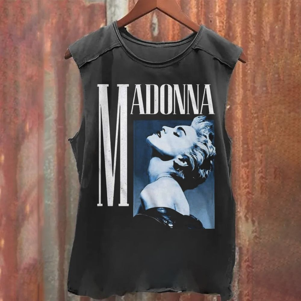 Vintage Washed Madonna True Blue Album Cover Tank Top – fasanime