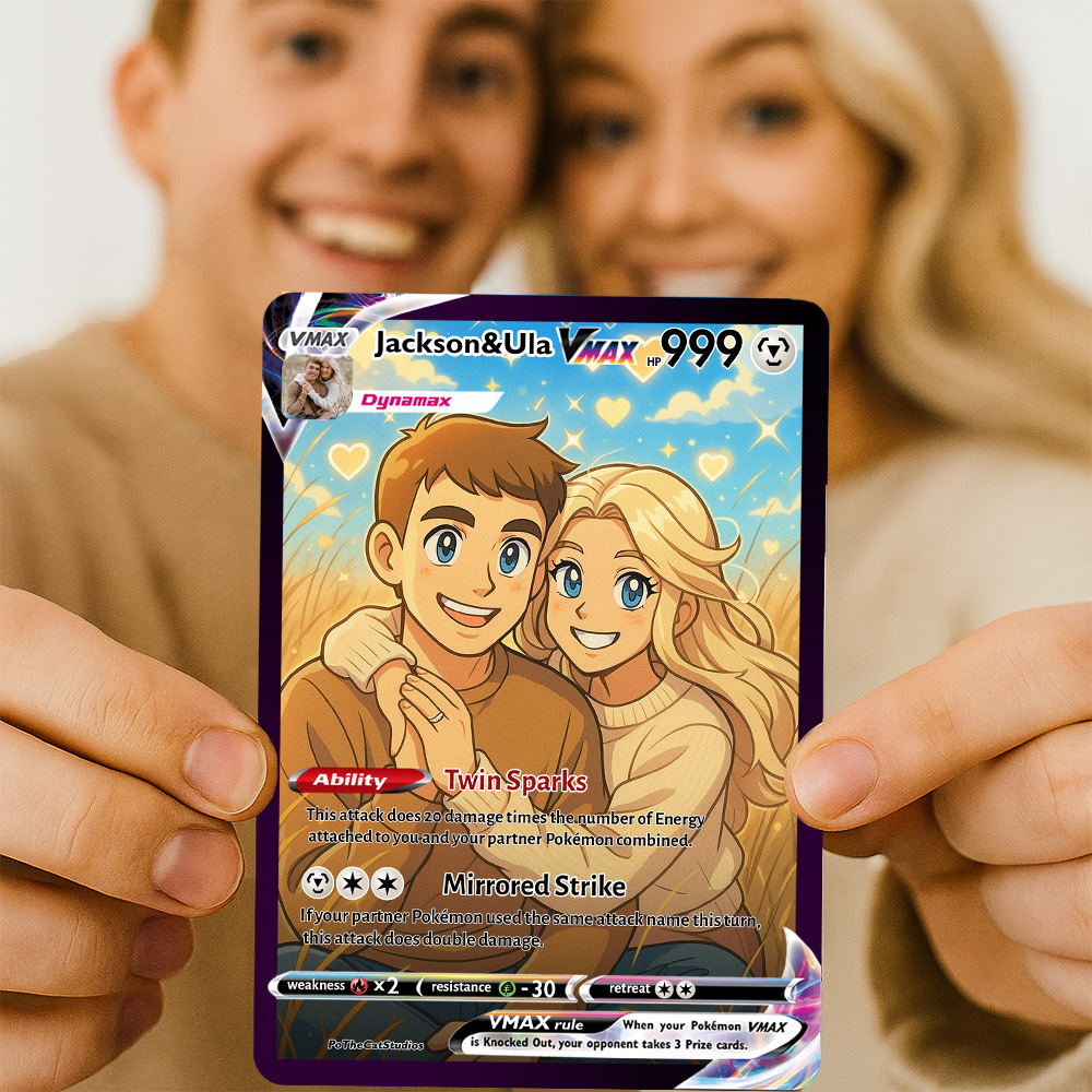 Custom Anime Pokecard V Card For Couples