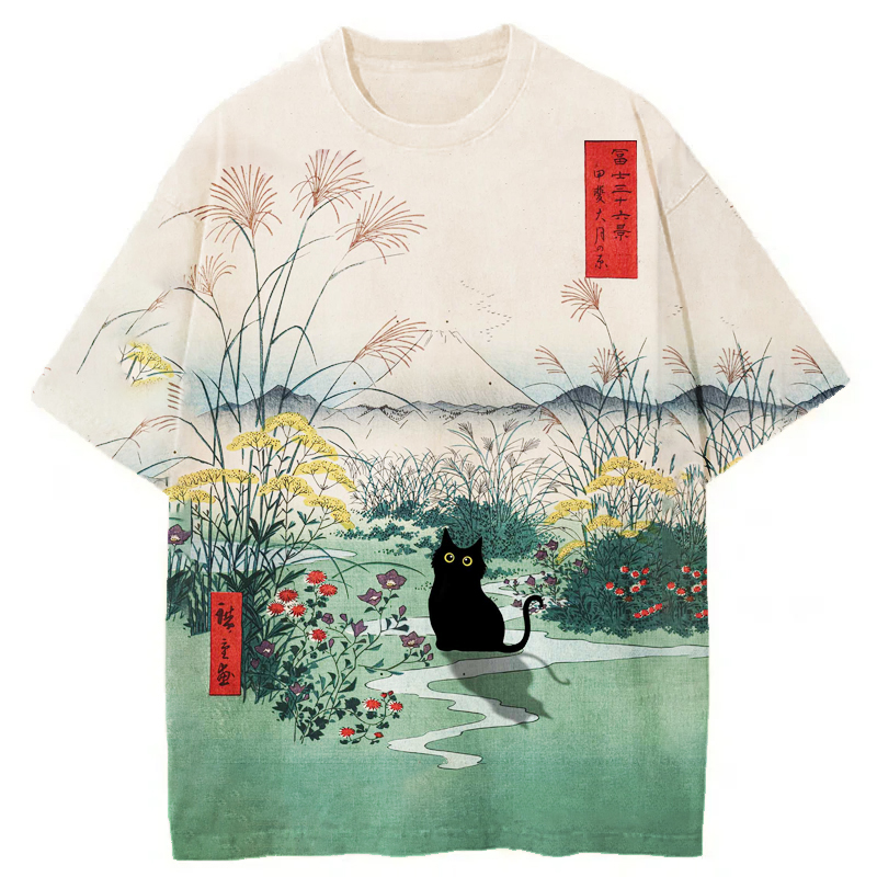Tokyocanvas Black Cat Otsuki Plain in Kai Province Japanese Edo Period