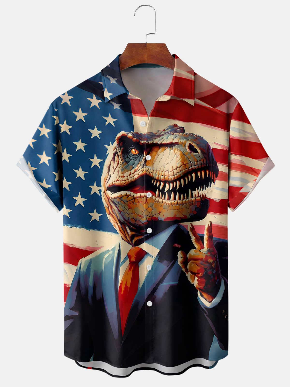 Moisture-wicking Oil Painting T-Rex Sports Art Print Short Sleeve ...