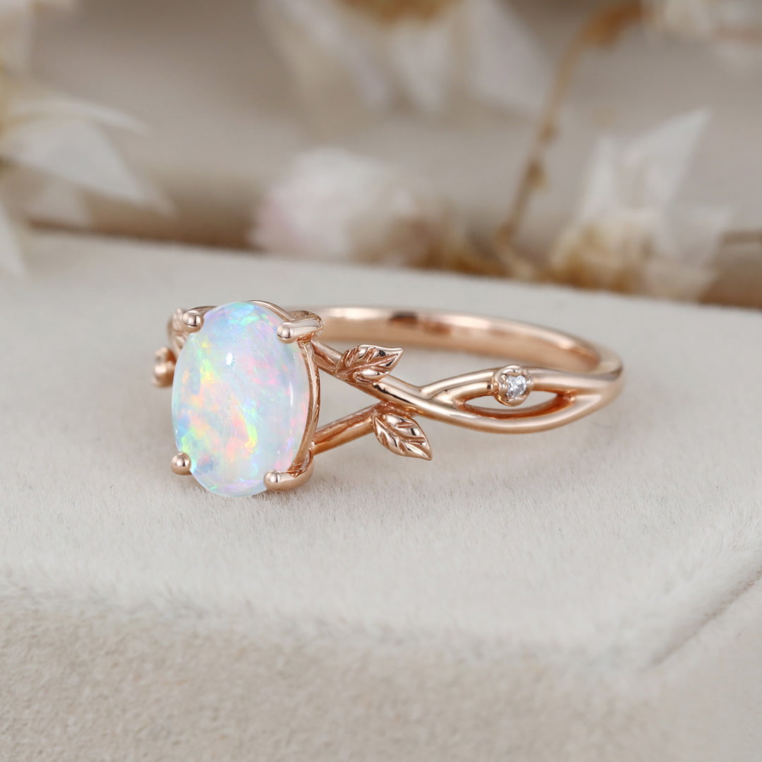 white opal ring
