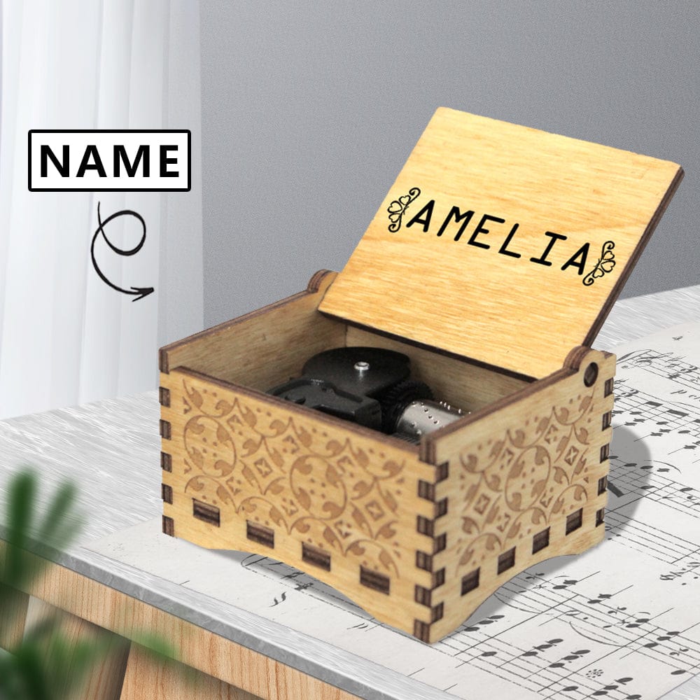 Custom Name Flower Simple Music Box Design Your Own Unique Gift