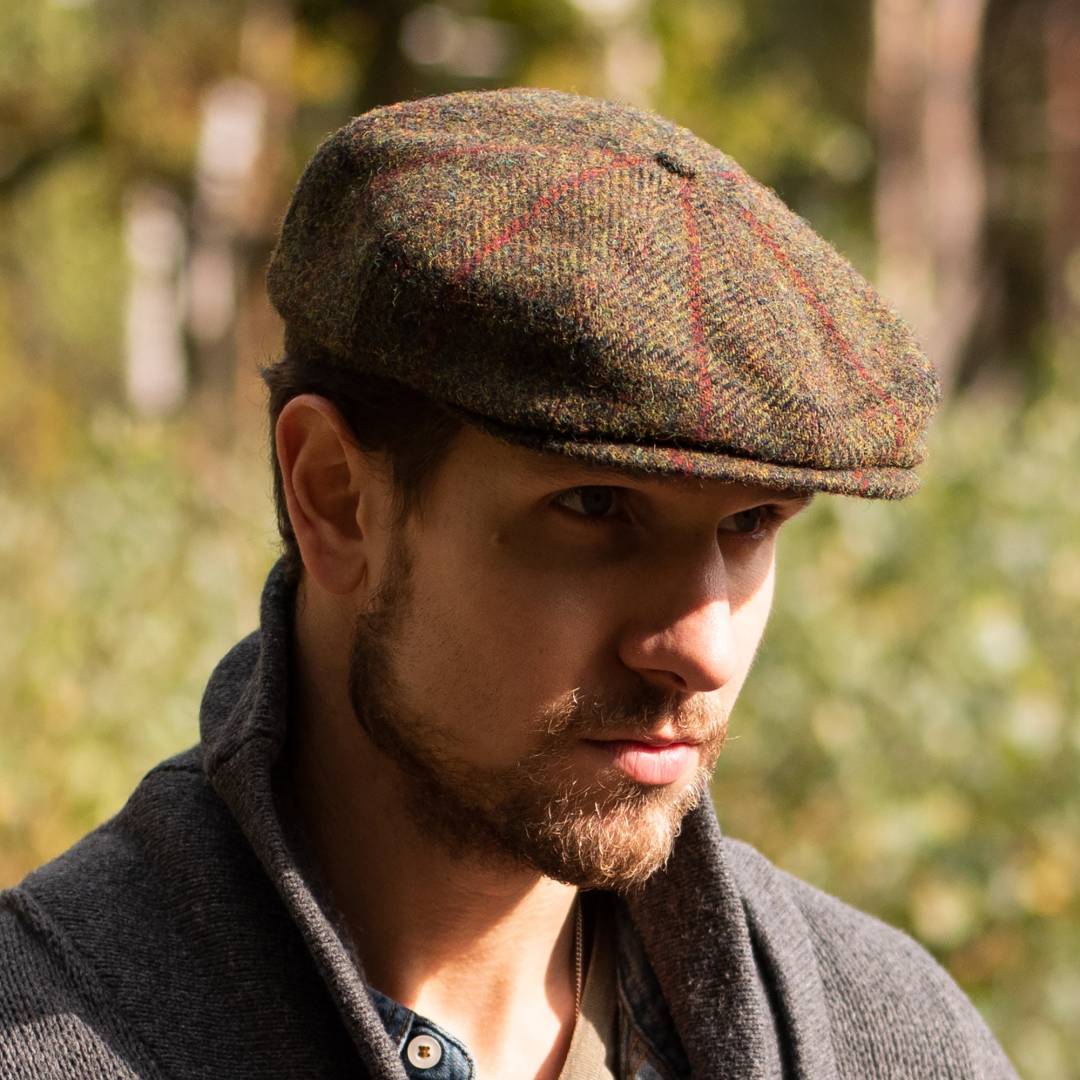PEAKY BLINDERS Genuine Scottish Harris Tweed 8 Panels Man Cap Wool ...