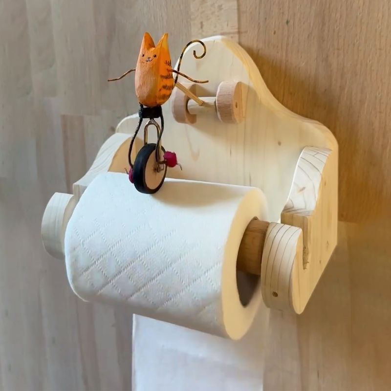 Cat Riding Bicycle Toilet Paper Holder – Catciy