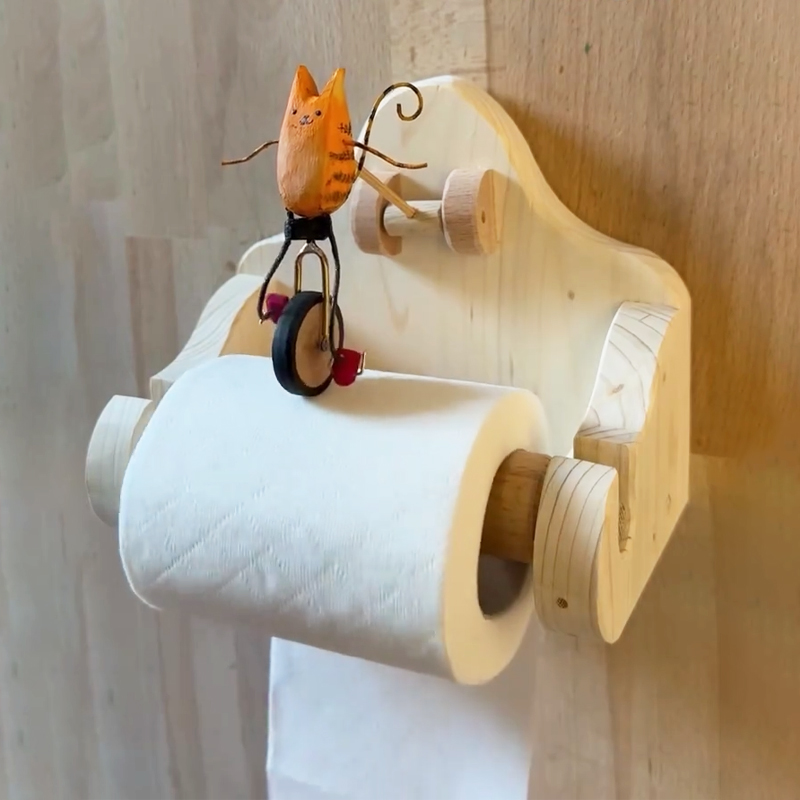 Cat Riding Bicycle Toilet Paper Holder – Catciy