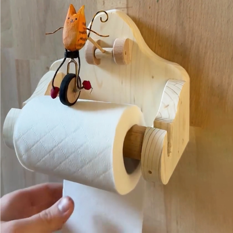 Cat Riding Bicycle Toilet Paper Holder – Catciy