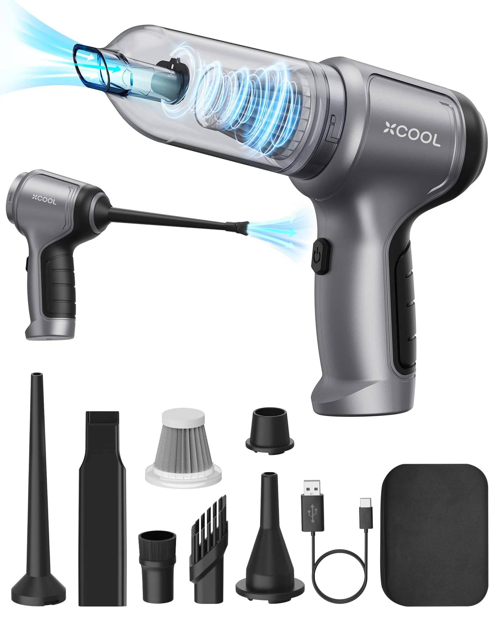 XCOOL Handheld Vacuum Cordless, 12000PA Car Vacuum Cleaner – TheCrystalGang