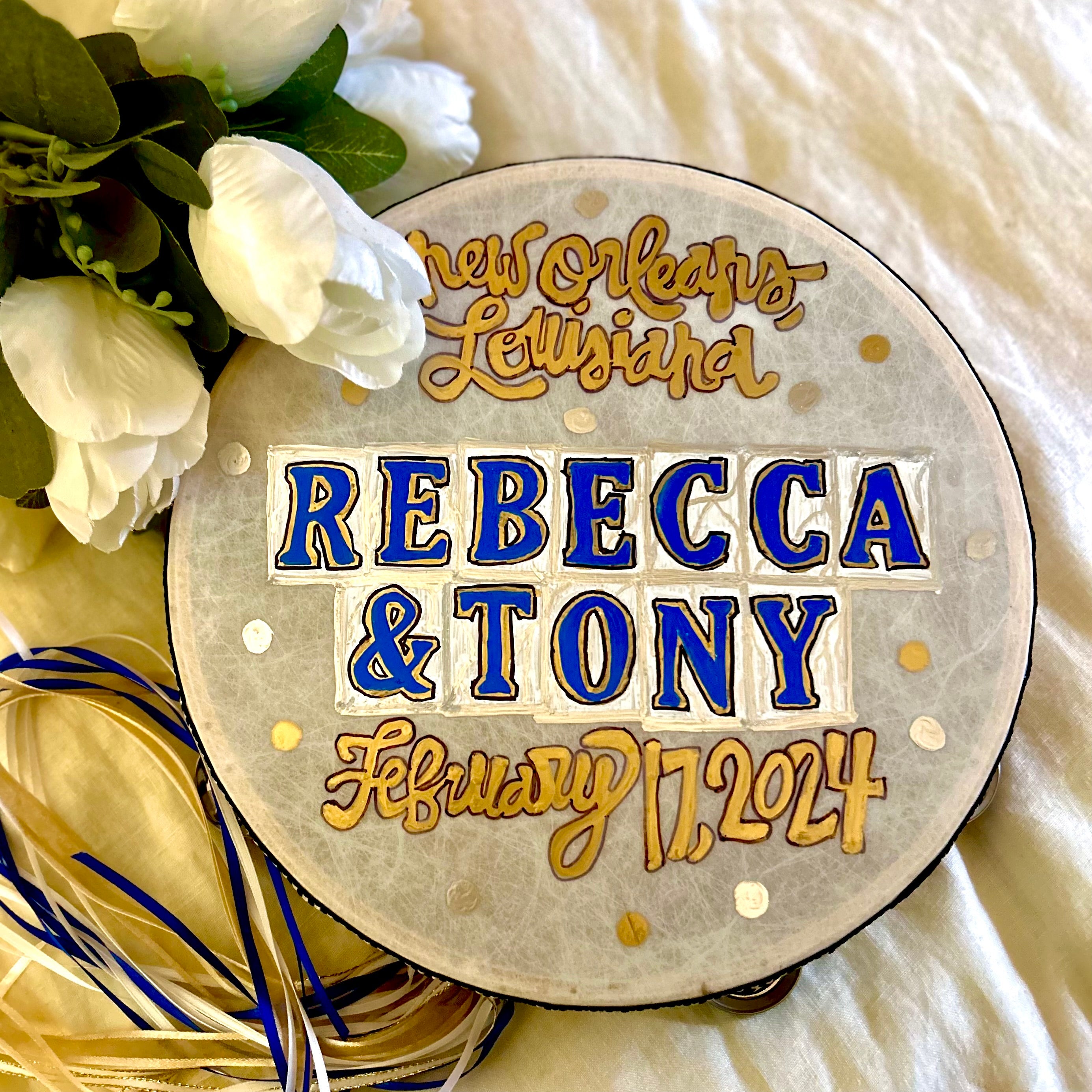 Custom Wedding Tambourine - NOLA Street Tiles – yayso