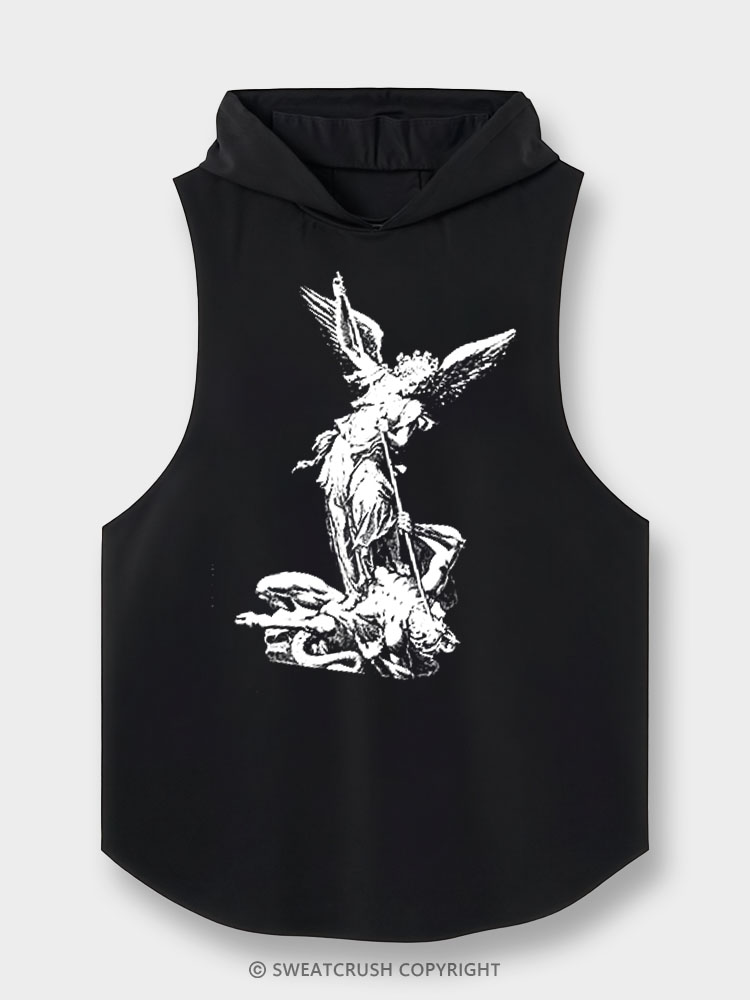 Archangel Michael Washed Hooded Tank – sweatcrush
