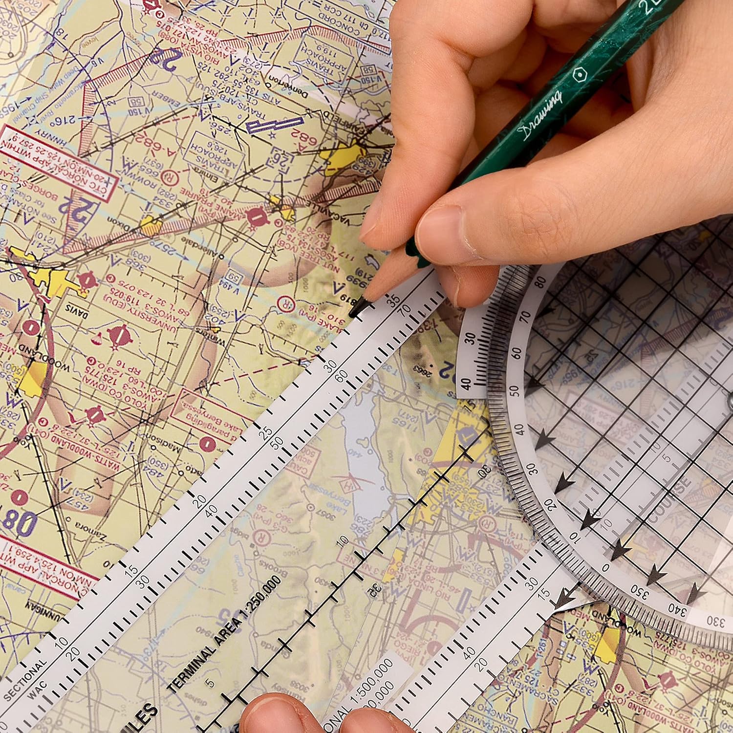 SimCoach Aviation Navigation Plotter, Premier Rotating Azimuth Plotter ...