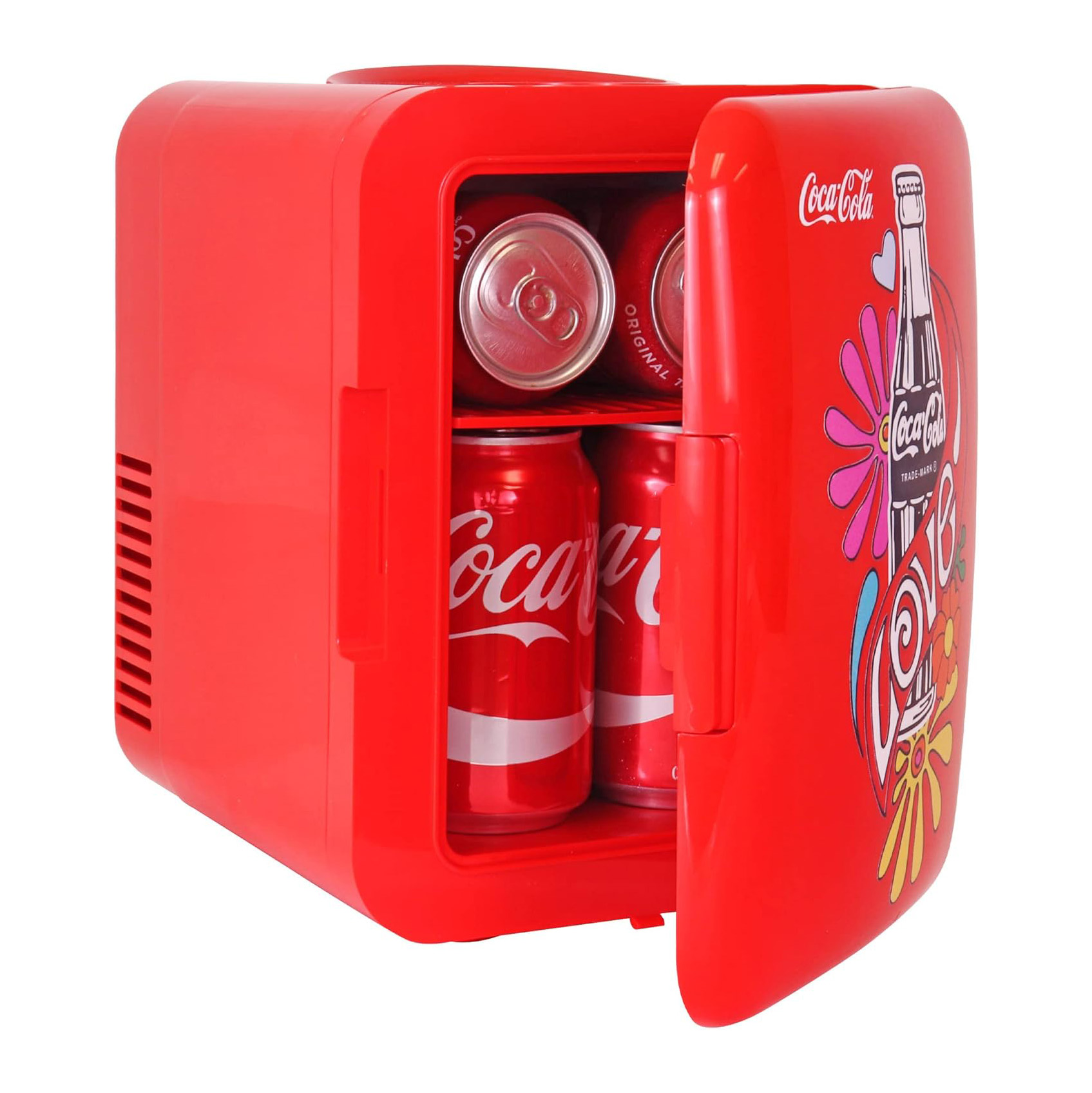 Coca-Cola Classic Coke Bottle 4L Mini Fridge w/ 12V DC and 110V AC Cor