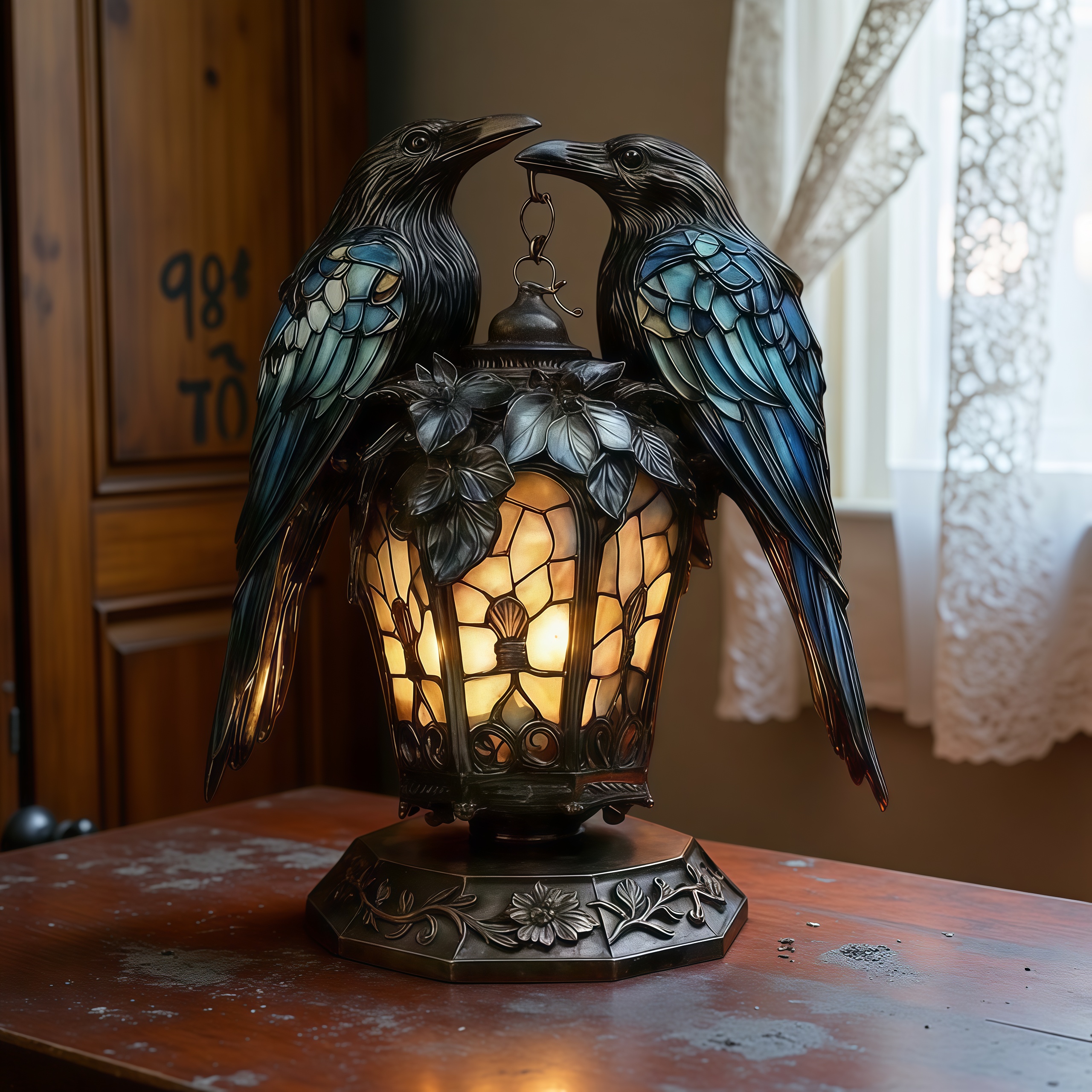 2026 Limited Edition Gothic Twin Ravens Lantern – tihuchun.com