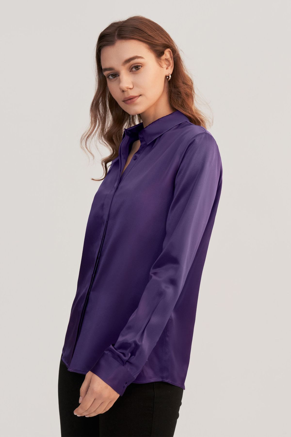 Basic Concealed Placket Silk Shirt – LILYSILK Factory