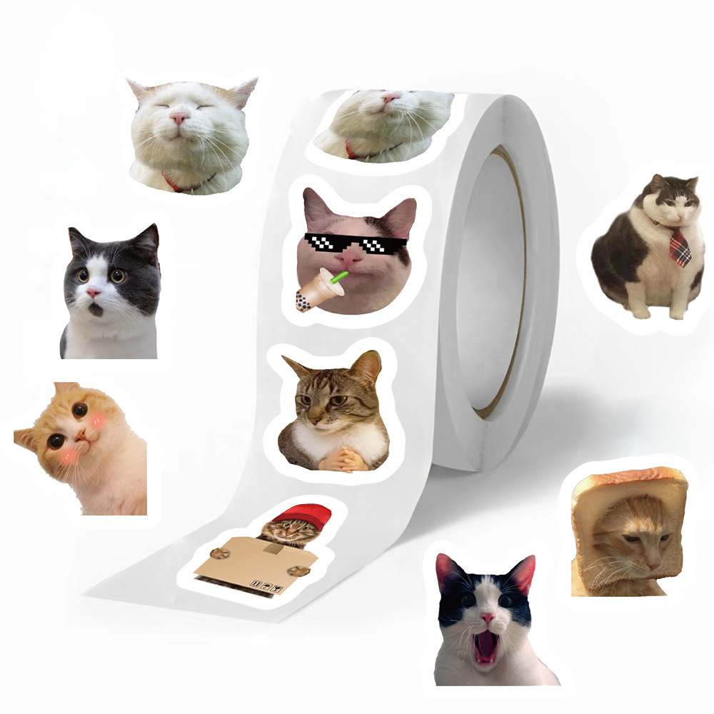 500 Cat Meme Stickers per Roll