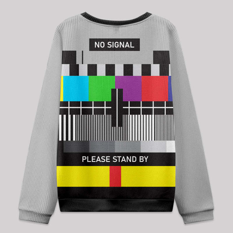 Geeksoutfit Retro TV Test Card Fuzzy Fleece Sweatshirt for Sale