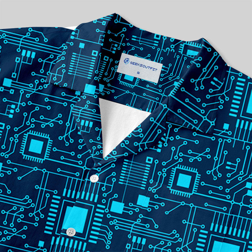 Geeksoutfit Technology Sense Circuit Board Button Up Pocket Shirt for Sale