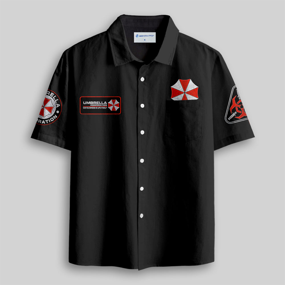 Geeksoutfit Umbrella Corporation Uniform Button Up Pocket Shirt for Sale