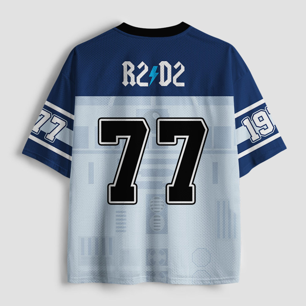 Geeksoutfit Blue and White Robot Geek Mesh Jersey for Sale