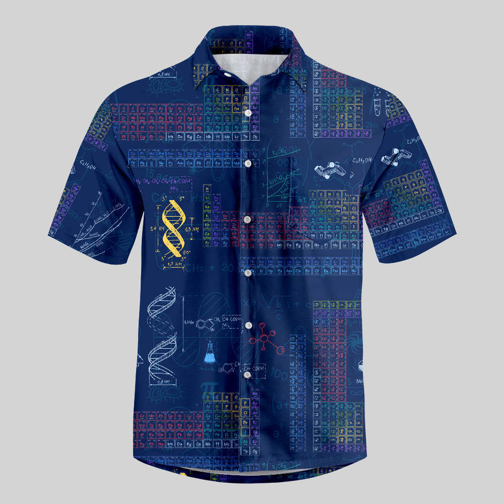 Geeksoutfit Periodic Table of Chemical Elements Button Up Pocket Shirt ...