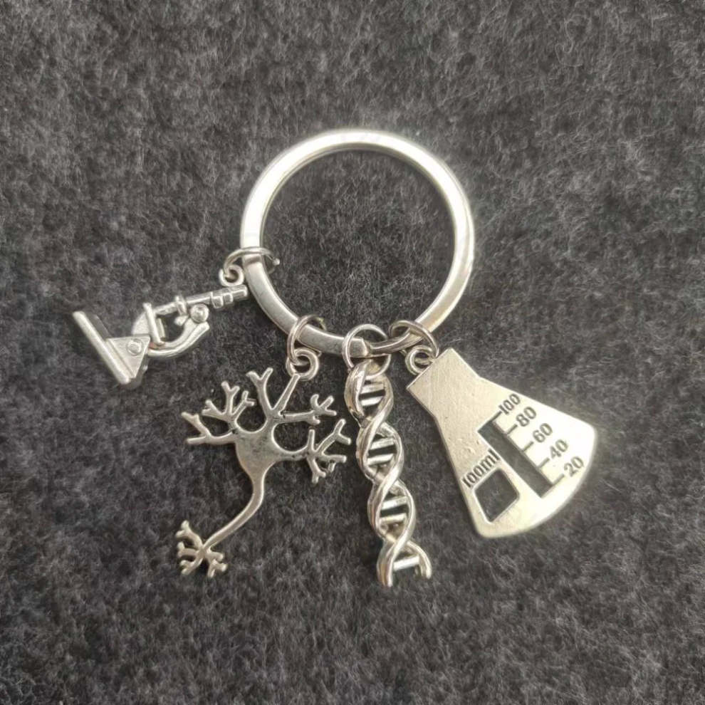 Geeksoutfit Microscopy DNA Neuron Human Skeleton Keychain for Sale