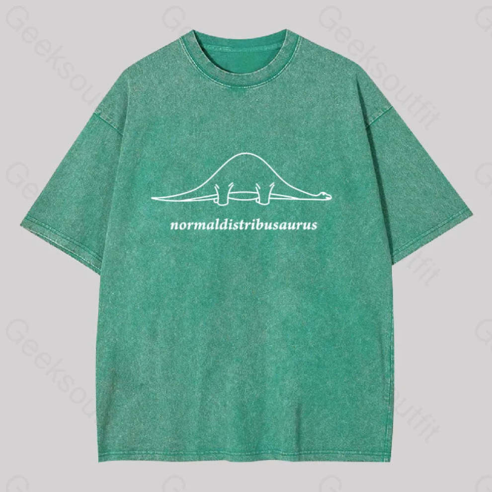 Geeksoutfit Normal Distribution Dinosaur Washed T-shirt for Sale