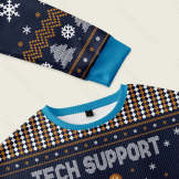 Geeksoutfit Tech Support Computer Programmer Blue Ugly Christmas Fuzzy ...